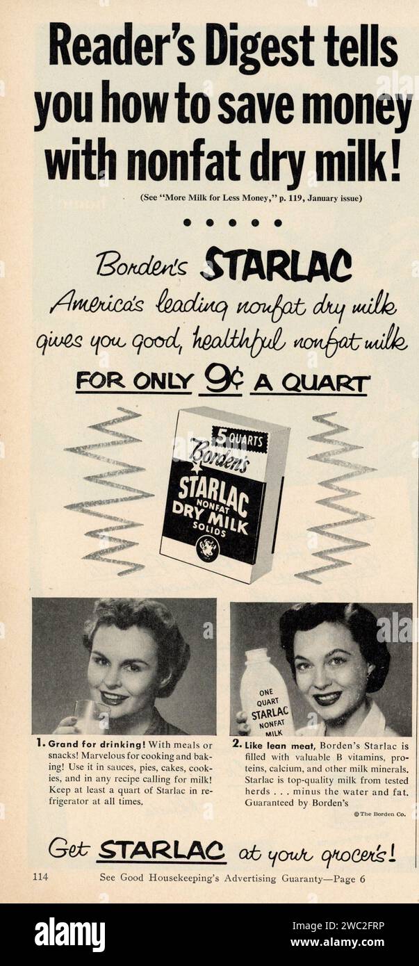 Vintage "Good Housekeeping" March 1953 Magazine Advert, USA Stock Photo ...