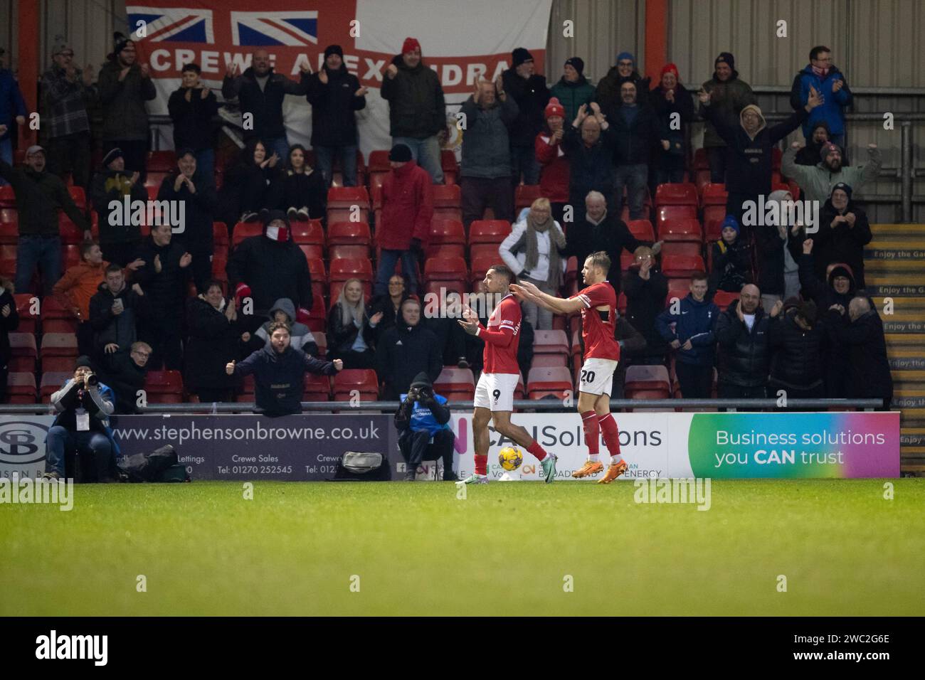 Crewe Alexandra's Courtney Baker-Richardson (L) celebrates with ...
