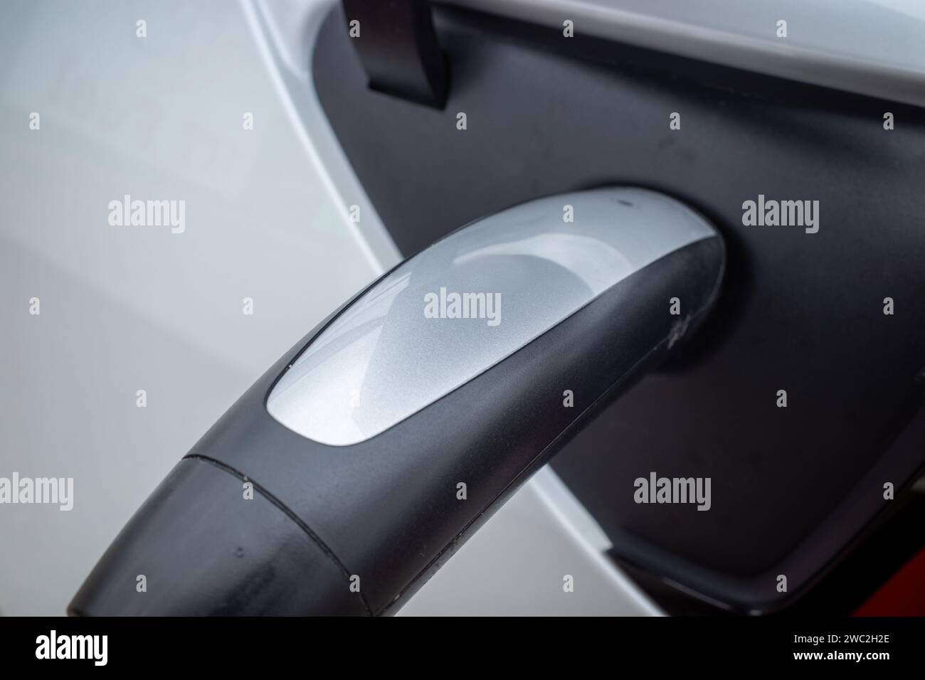 The new era of transportation. A closeup view of the handle of an ...