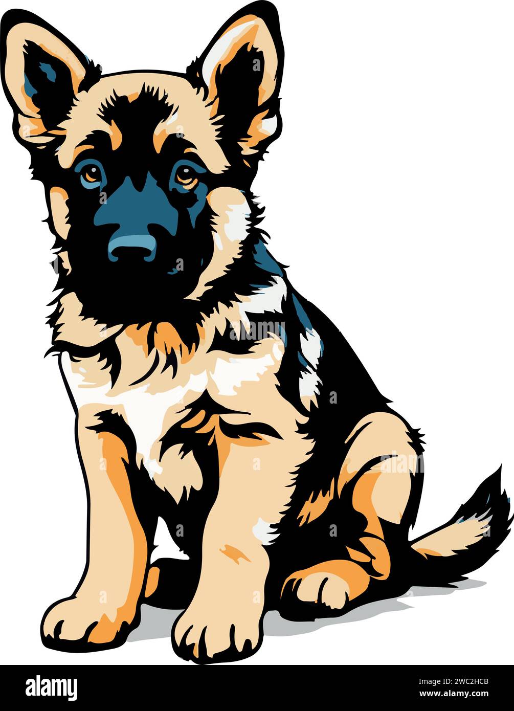 German shepherd dog pup Stock Vector Images - Alamy