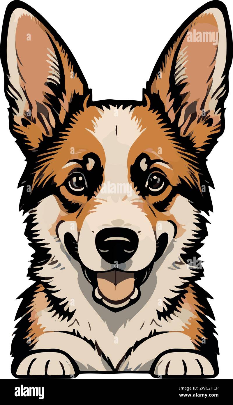 Pembroke corgi cute dog Stock Vector Images - Alamy