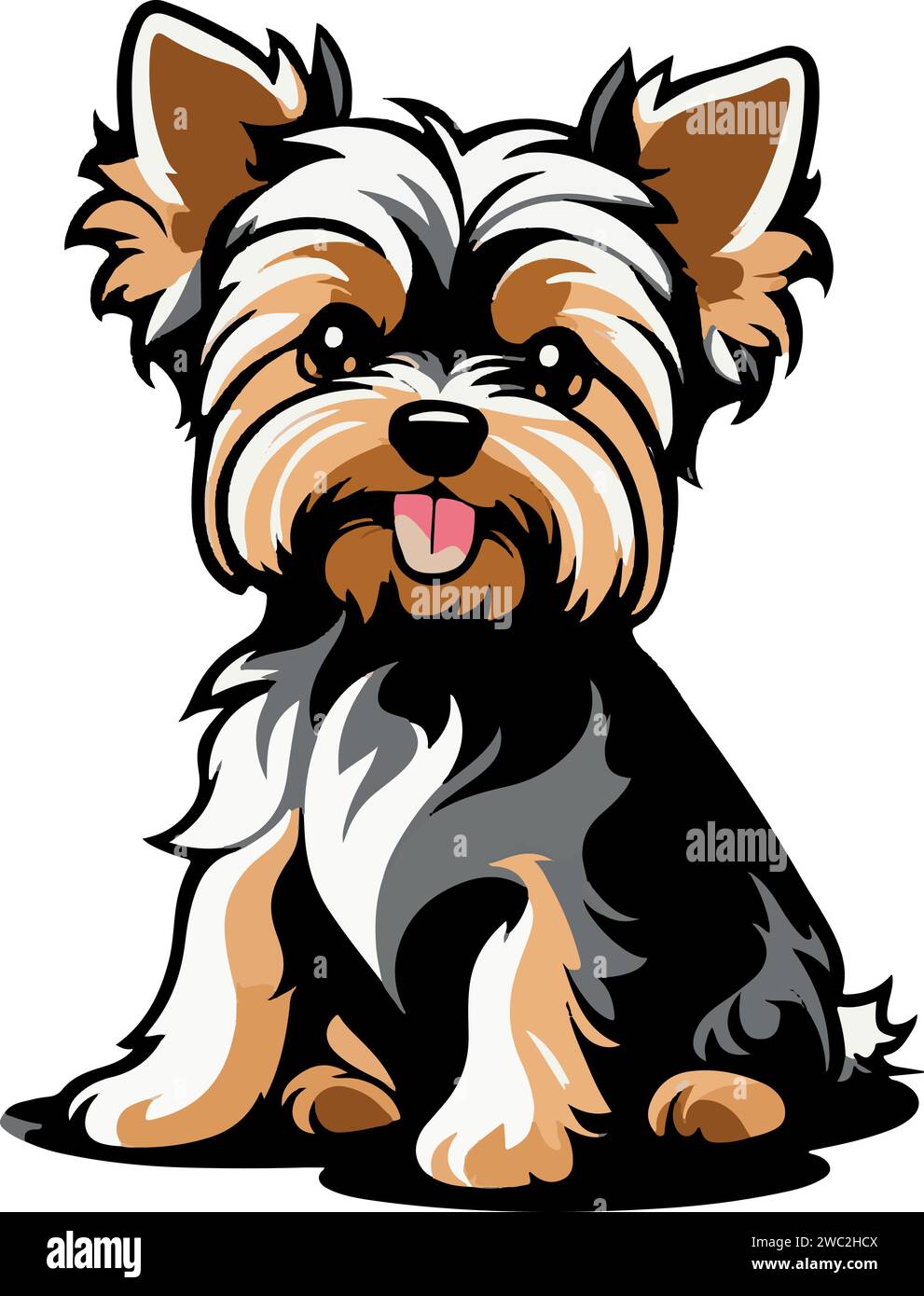 Awesome and lovely yorkshire terrier dog vector art Stock Vector Image ...