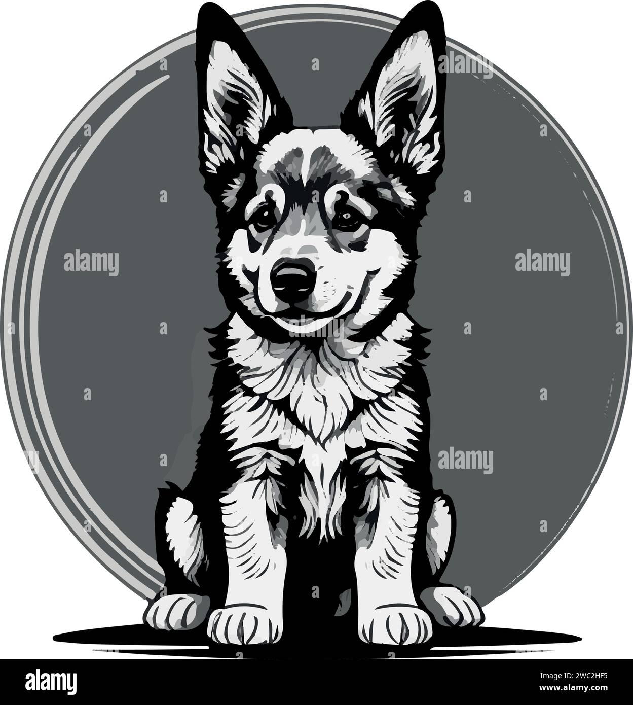 Awesome and lovely german shepherd dog vector art Stock Vector Image ...