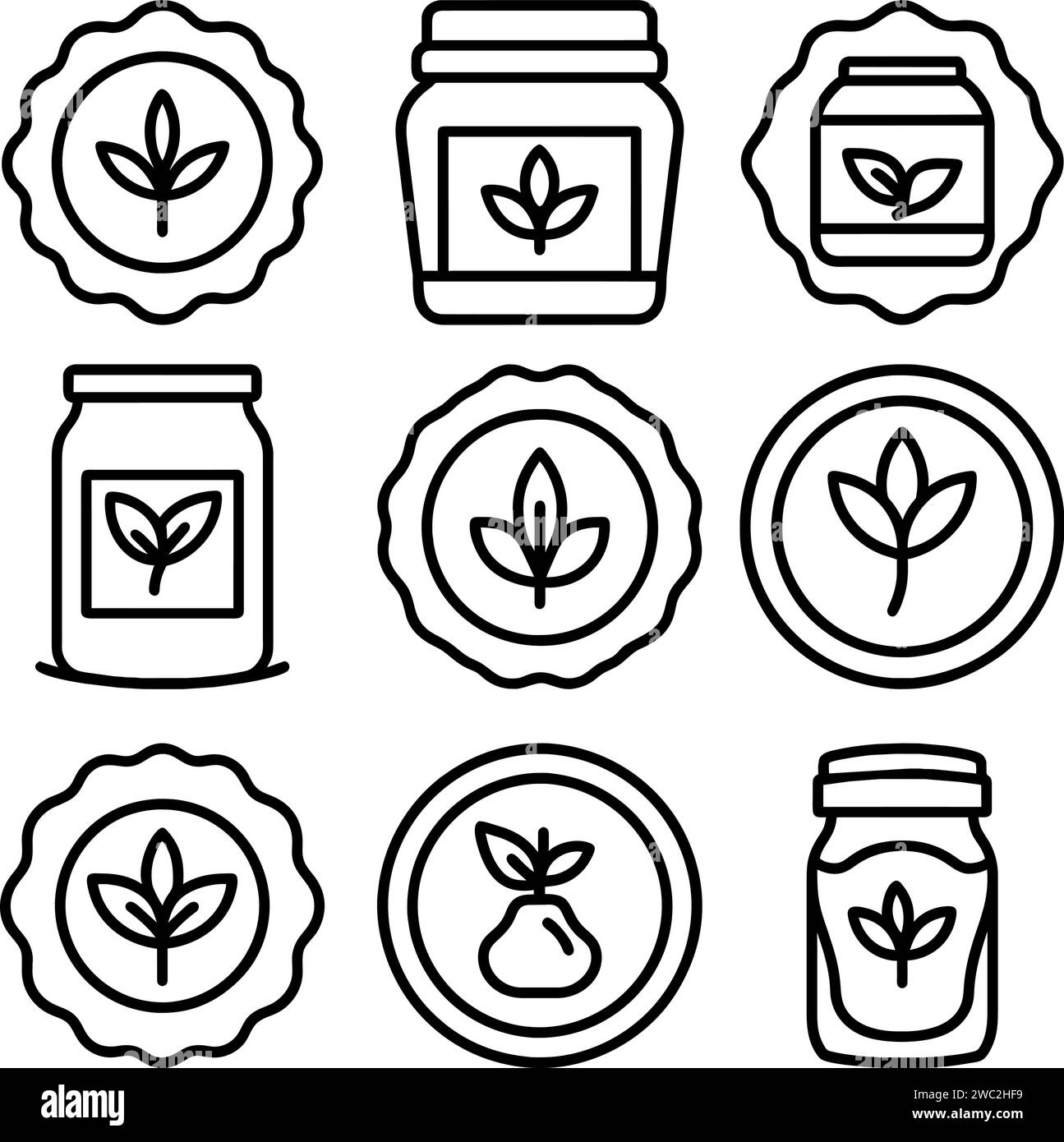 Vegan vector icons organic Stock Vector Images - Alamy
