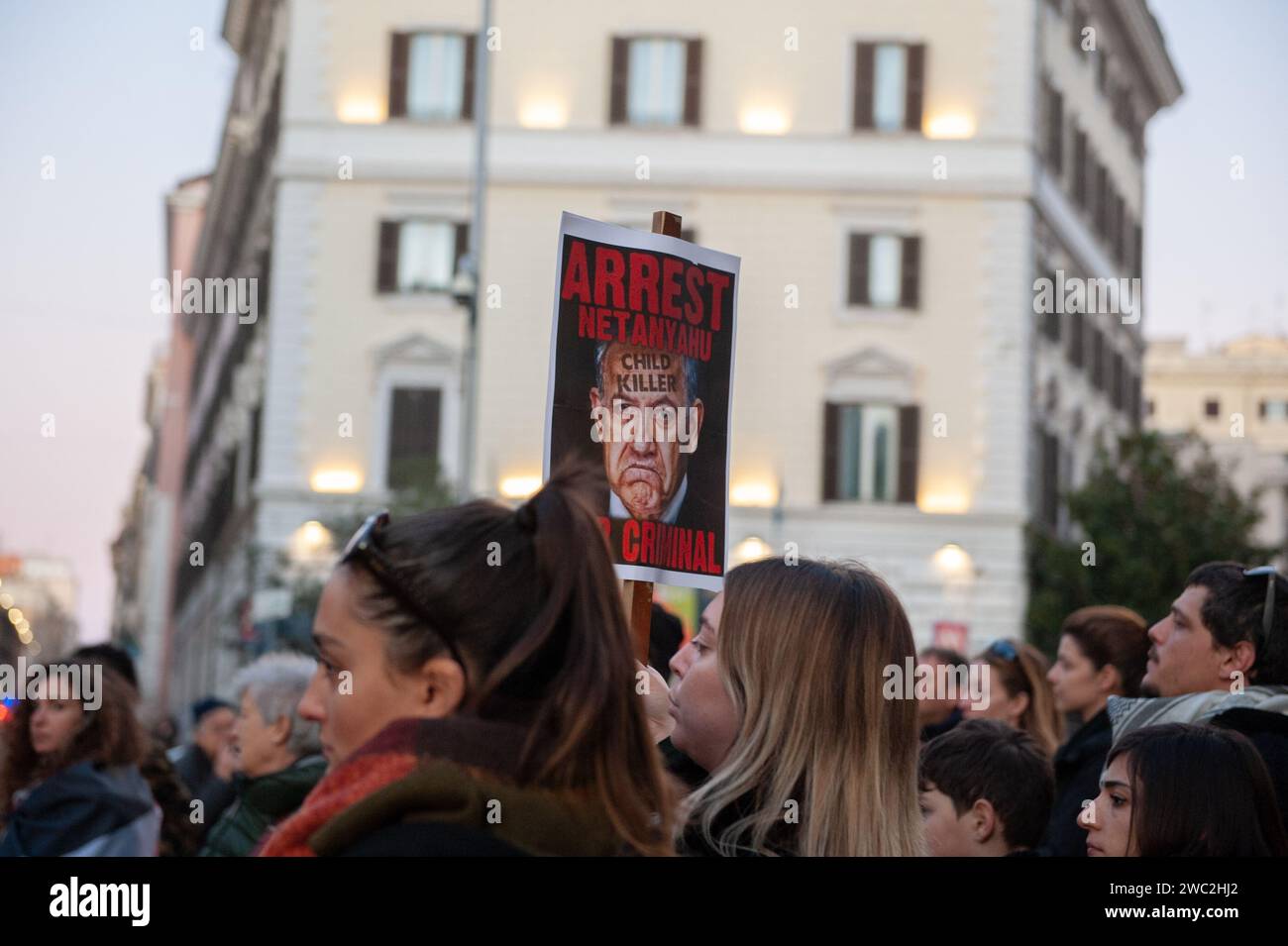 January 13, 2024 - Rome, Italy: demonstration Free Palestine © Andrea ...