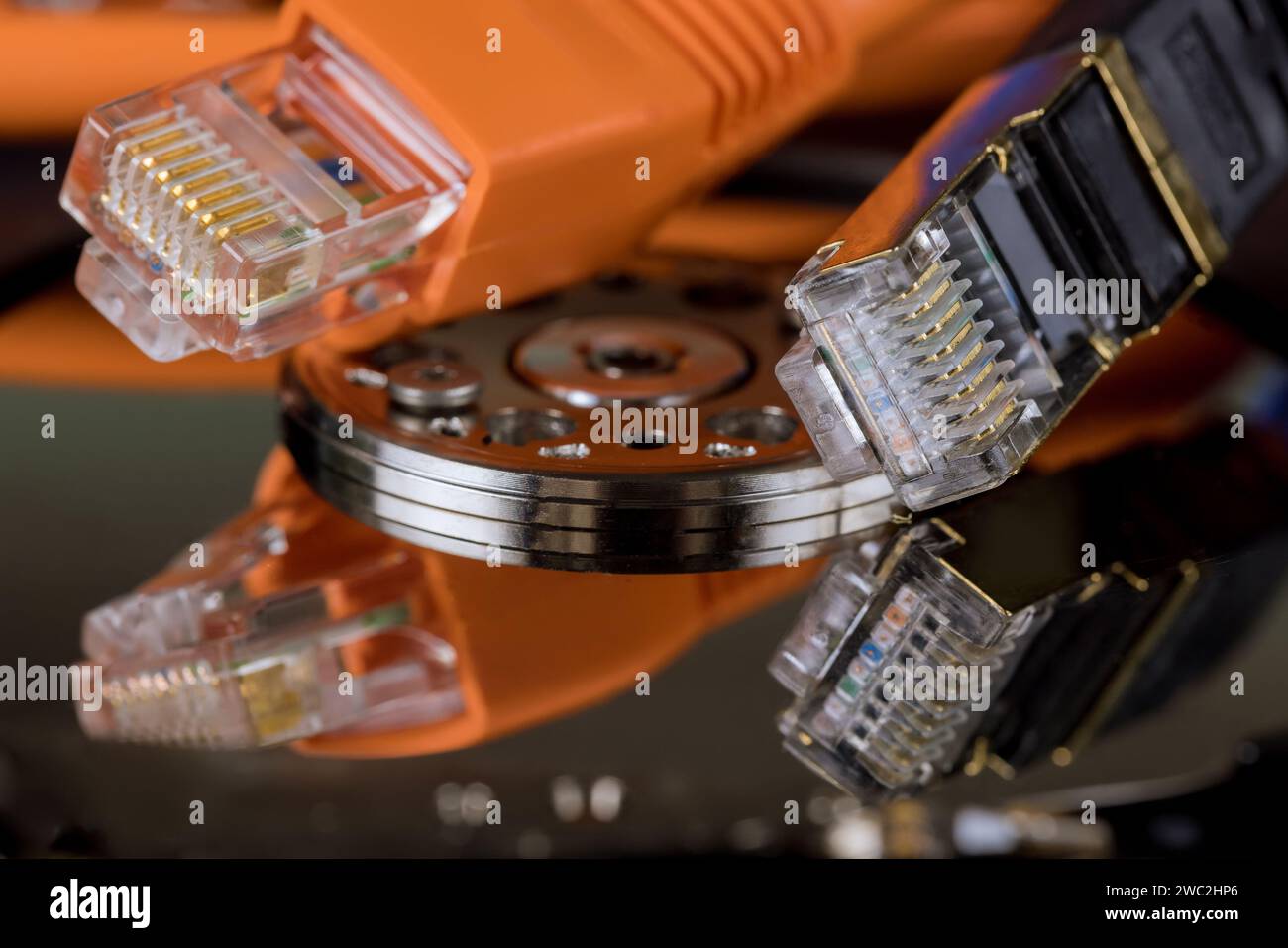 Using ethernet cables connected to internet, digital backup files are ...