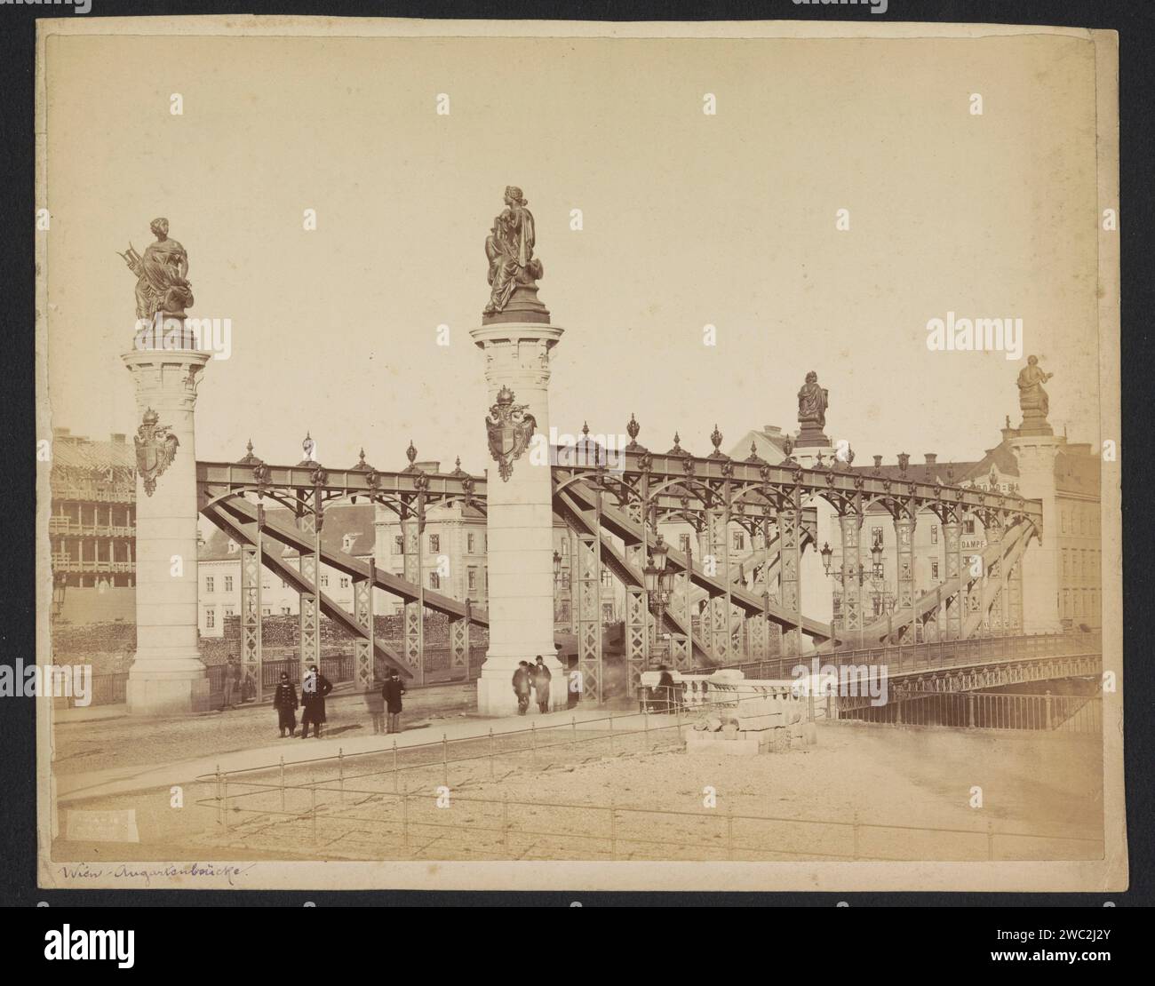 View of the Augartenbrug in Vienna, Austria, Hermann Heid, 1865 - 1891 ...