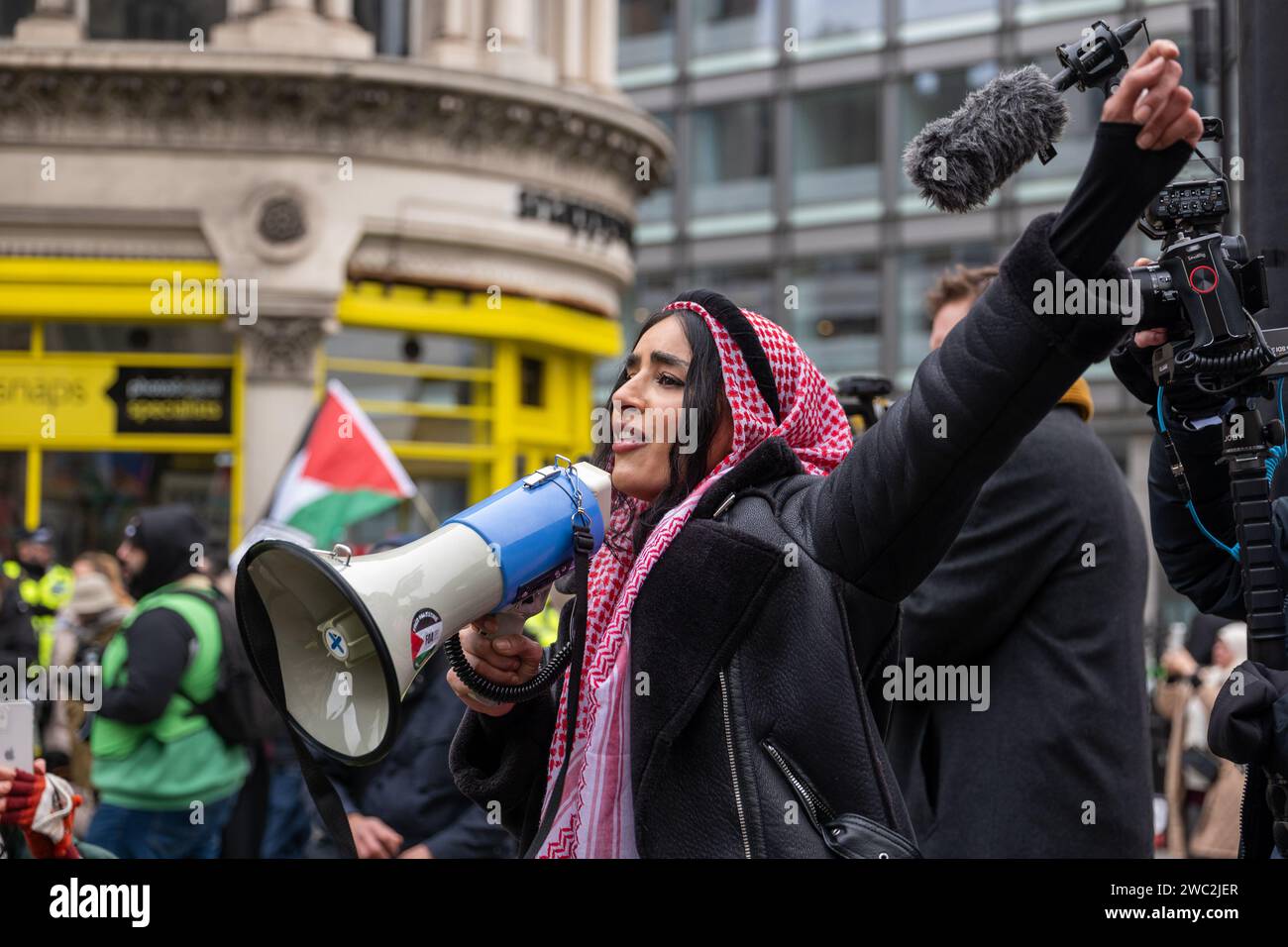 London / UK. 13 JAN 2024. Central London was brought to a standstill ...