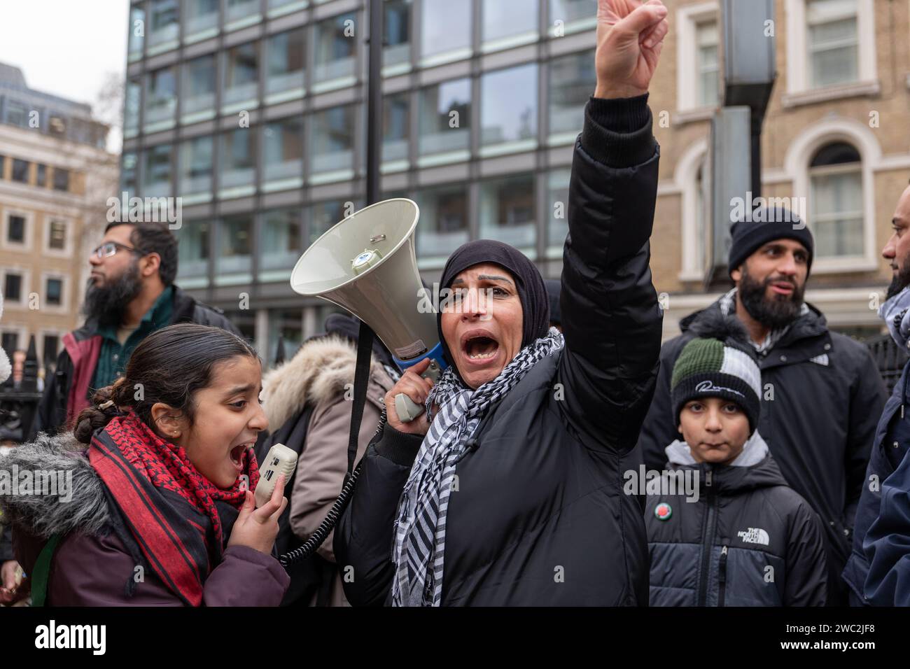 London / UK. 13 JAN 2024. Central London was brought to a standstill ...