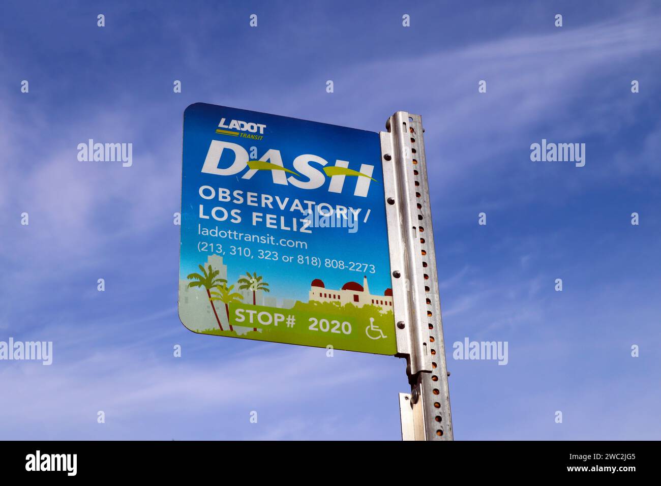 Los Angeles, California: Los Angeles LADOT Transit DASH Bus Stop at ...