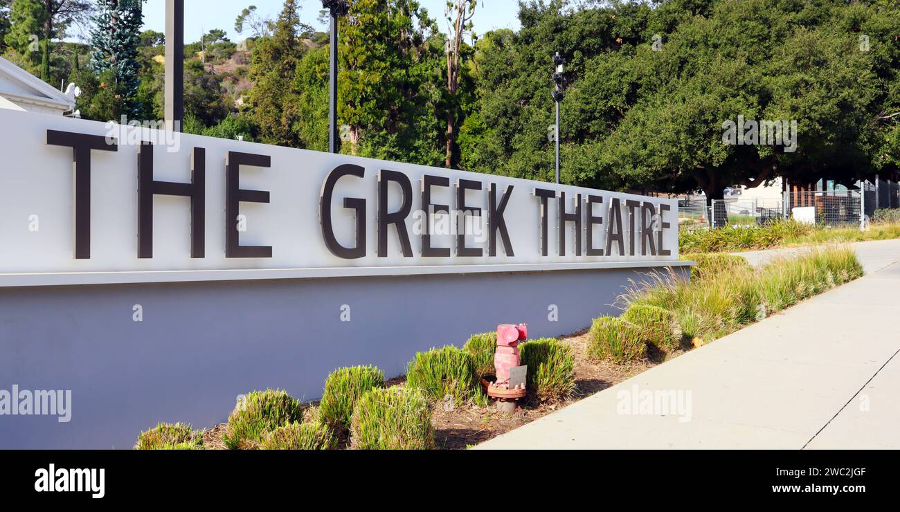 Los Angeles, California: The Greek theatre amphitheatre located in ...