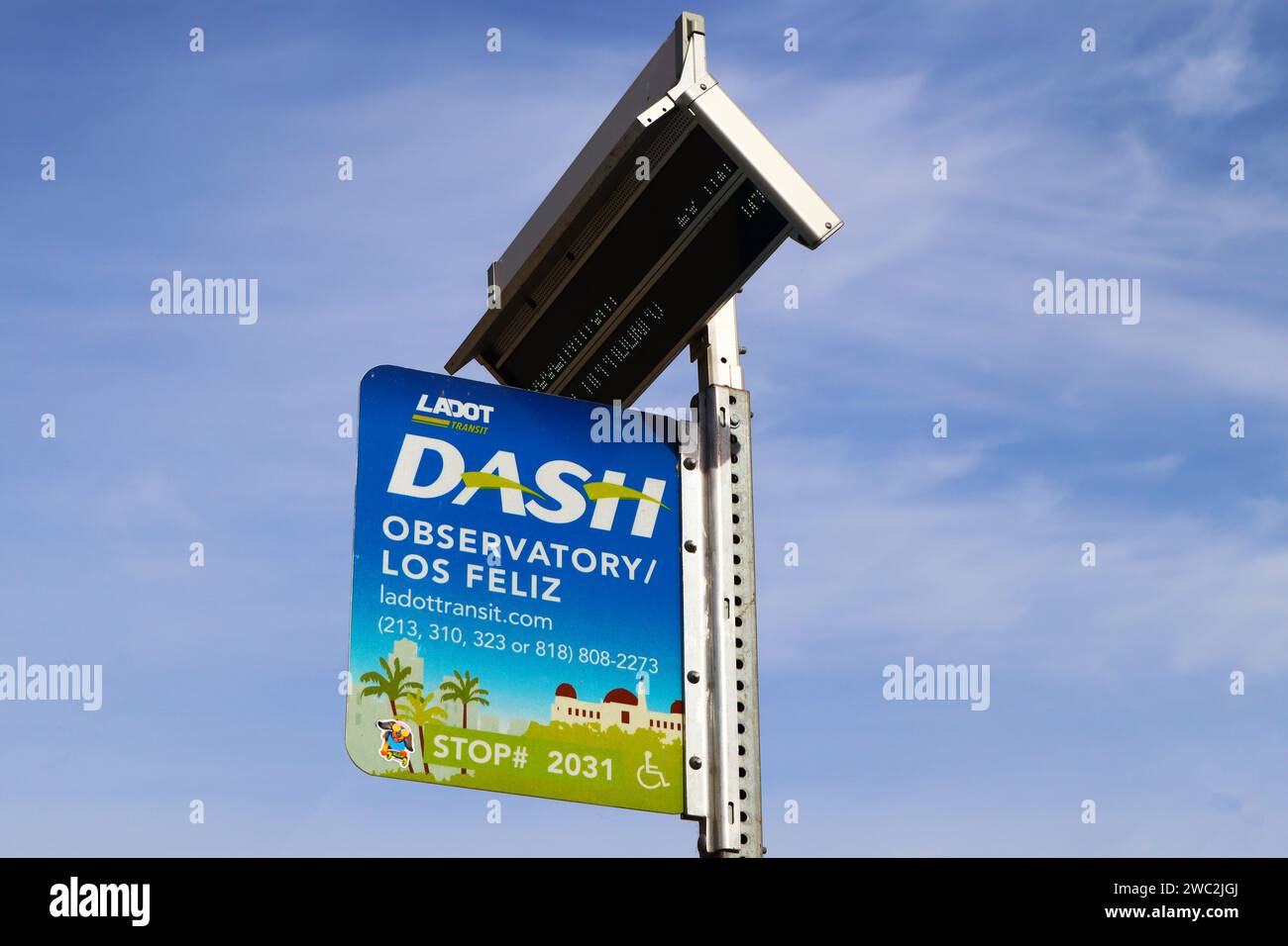 Los Angeles, California: Los Angeles LADOT Transit DASH Bus Stop at ...