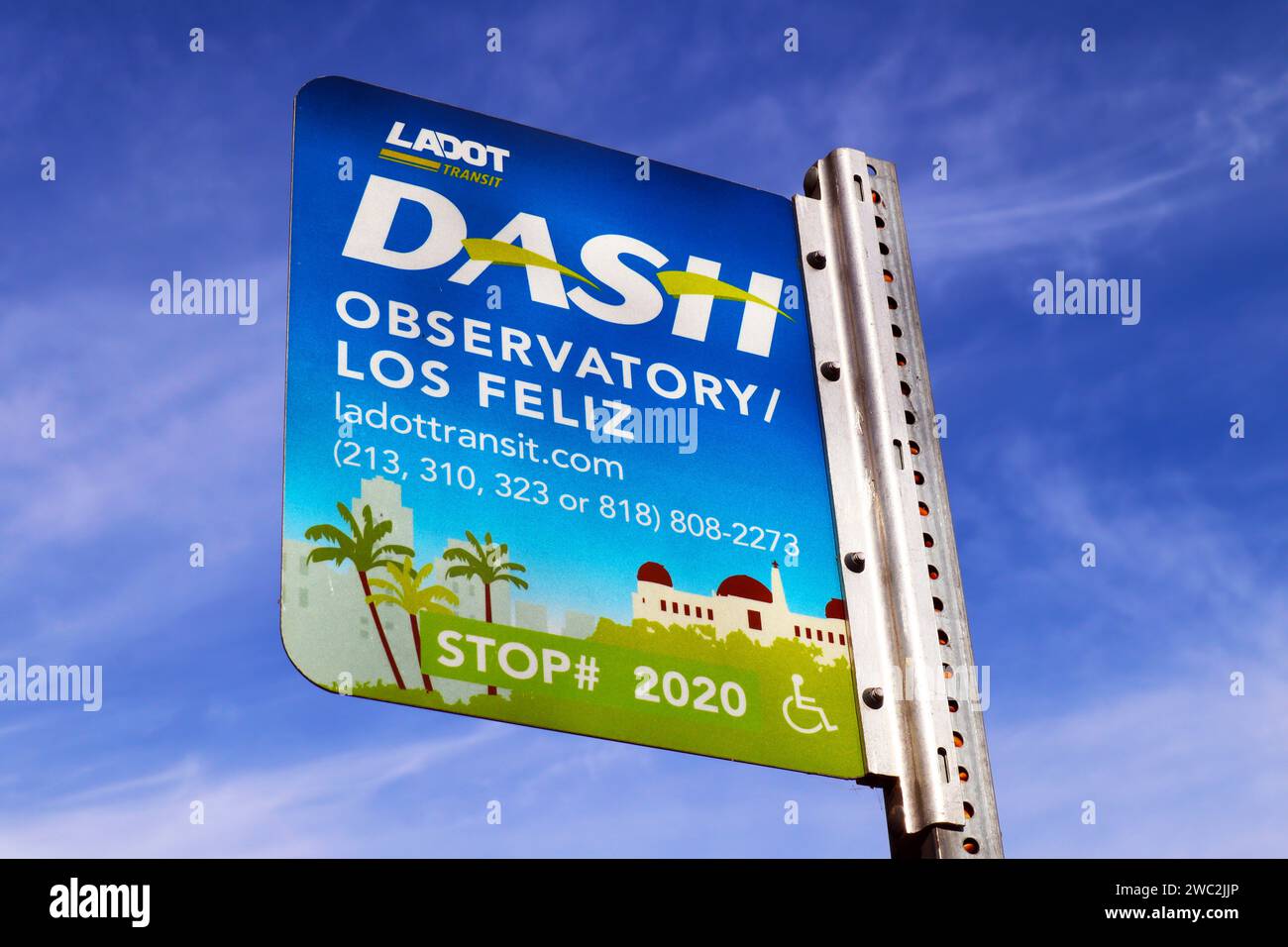 Los Angeles, California: Los Angeles LADOT Transit DASH Bus Stop at ...