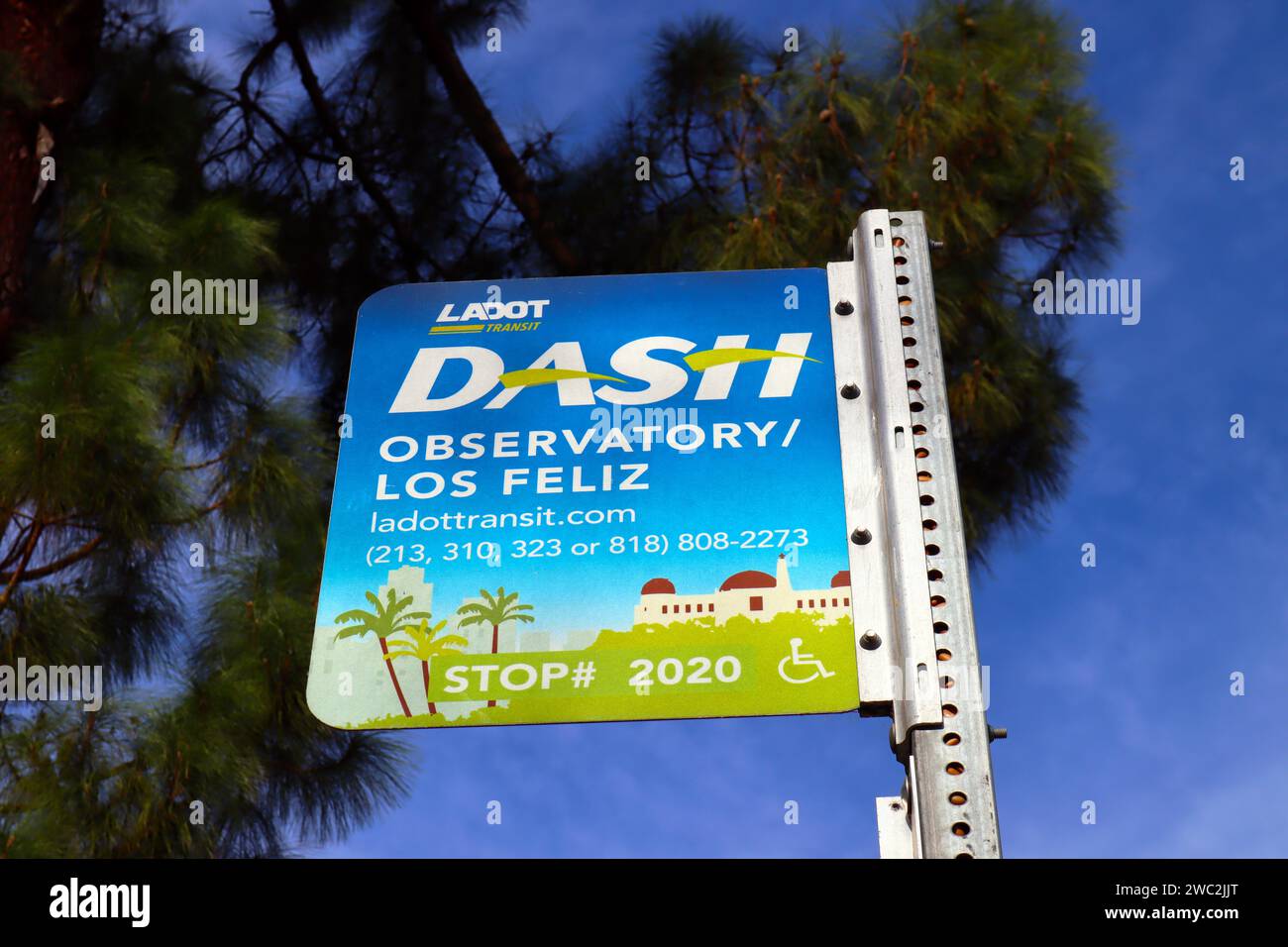 Los Angeles, California: Los Angeles LADOT Transit DASH Bus Stop at ...