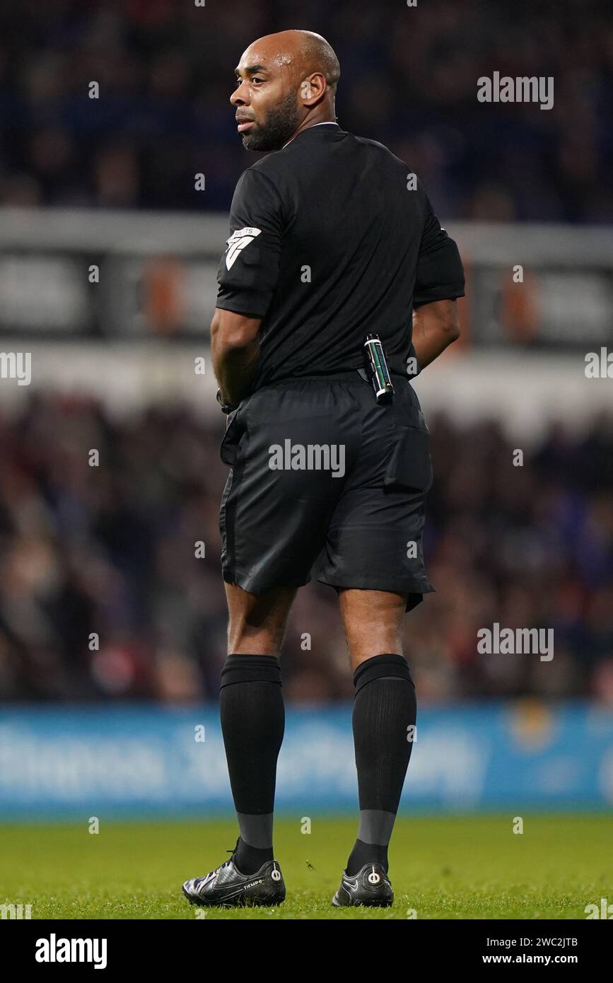 Referee Sam Allison during the Sky Bet Championship match at Portman ...