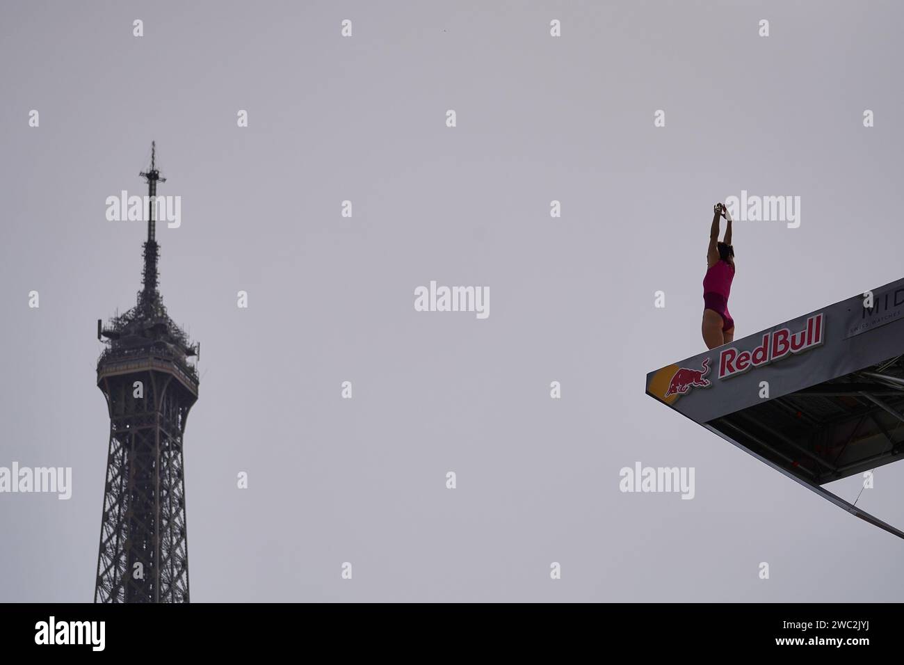 Red bull cliff diving Paris 2022 Stock Photo - Alamy