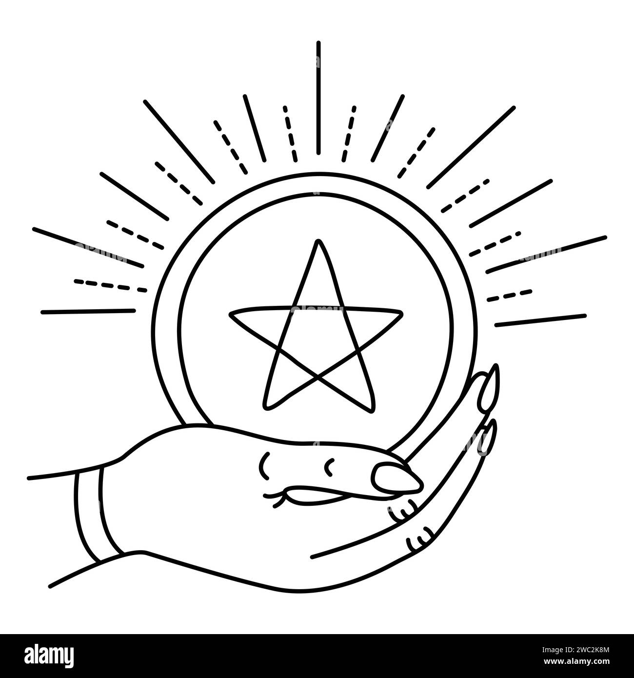 Esoteric tarot cards line Stock Vector Images - Alamy