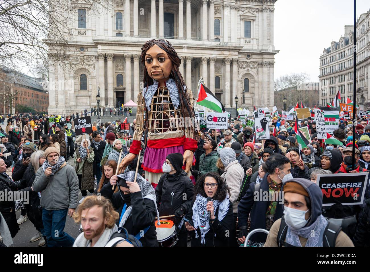 London / UK. 13 JAN 2024. Central London was brought to a standstill ...