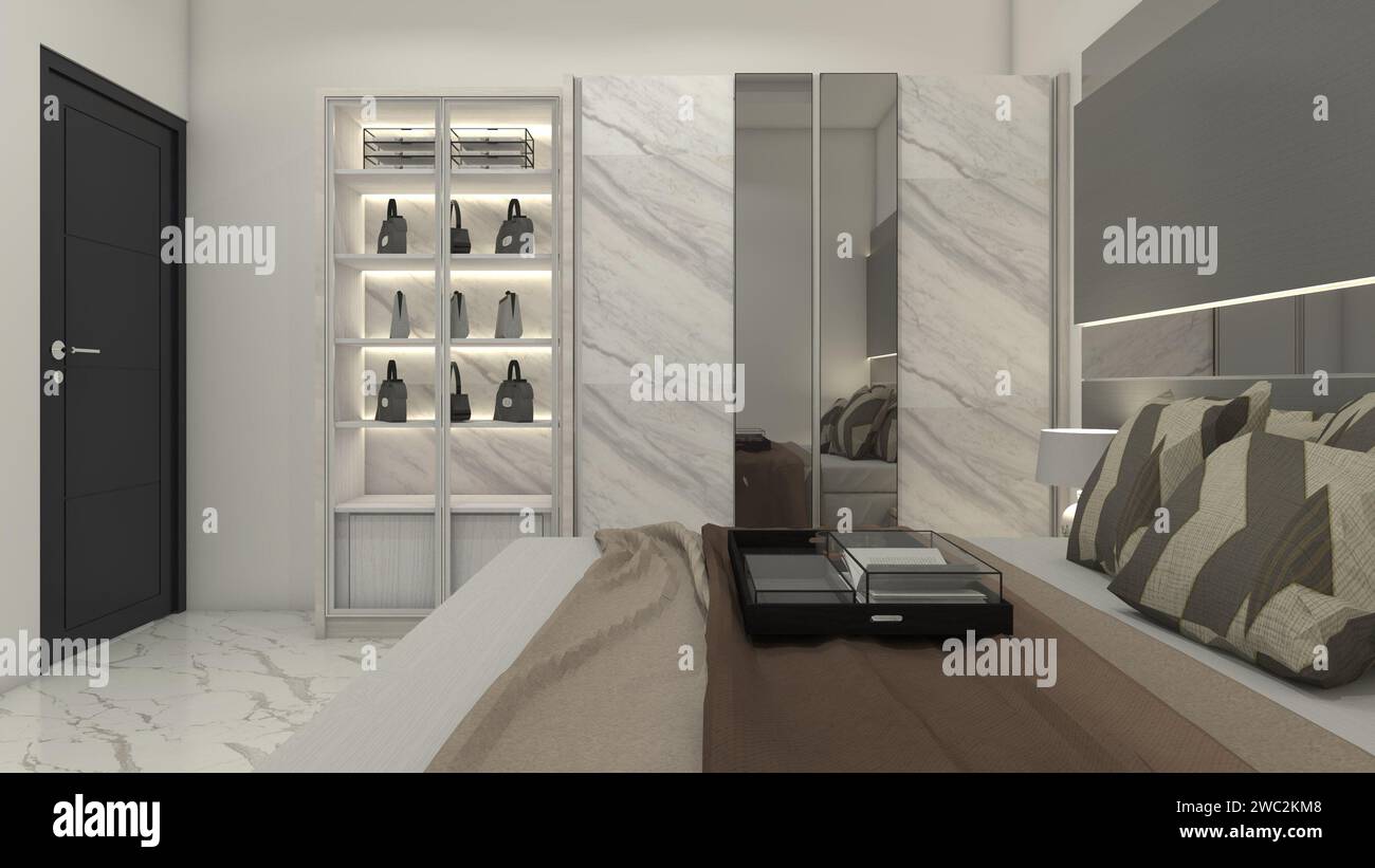 Luxury Clothes Wardrobe Cabinet and Showcase Accessories Display Stock ...