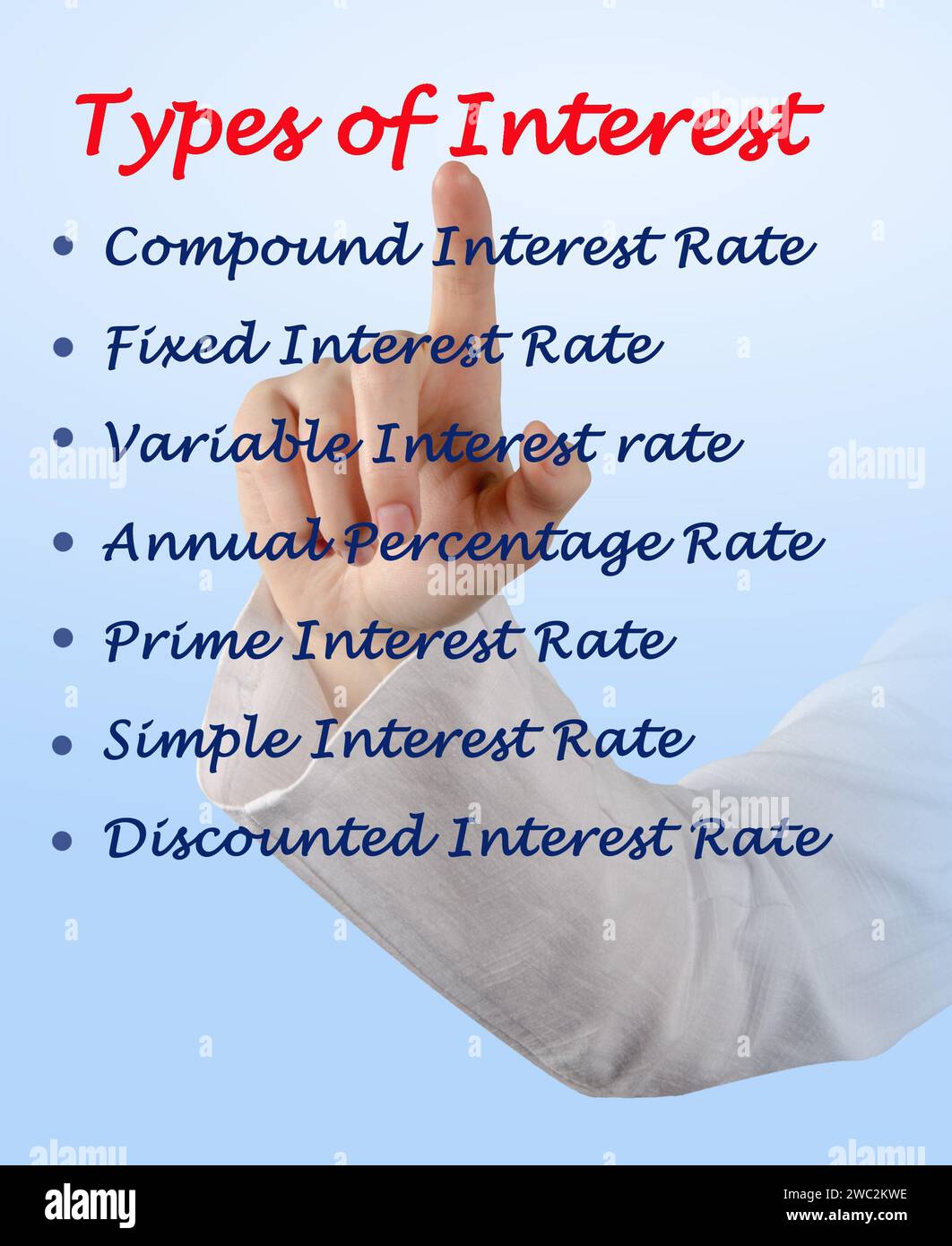 Presenting Seven Types of Interest Stock Photo - Alamy