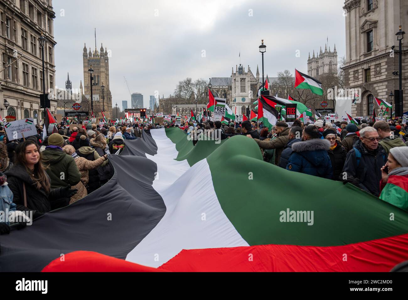 London / UK. 13 JAN 2024. Central London was brought to a standstill ...