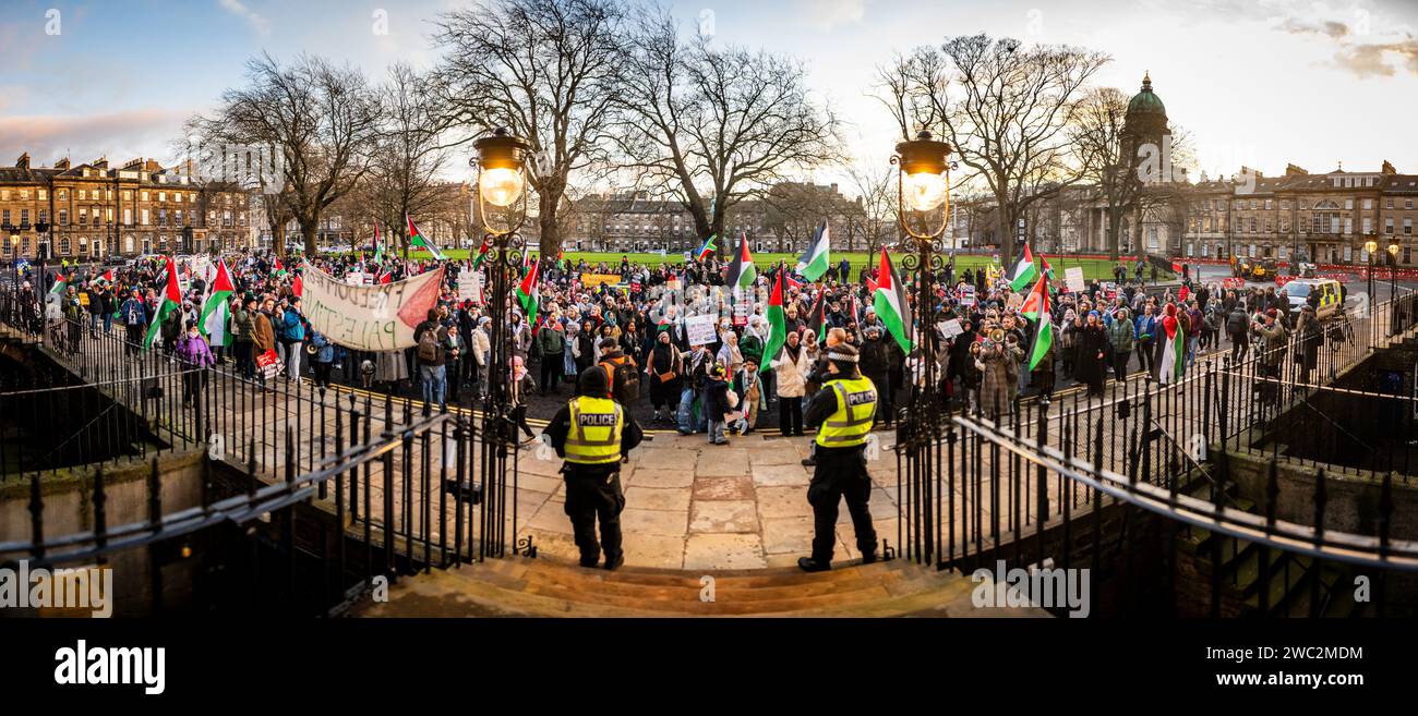 Edinburgh, Scotland. Sat 13 January 2024. Protesters gather at The ...