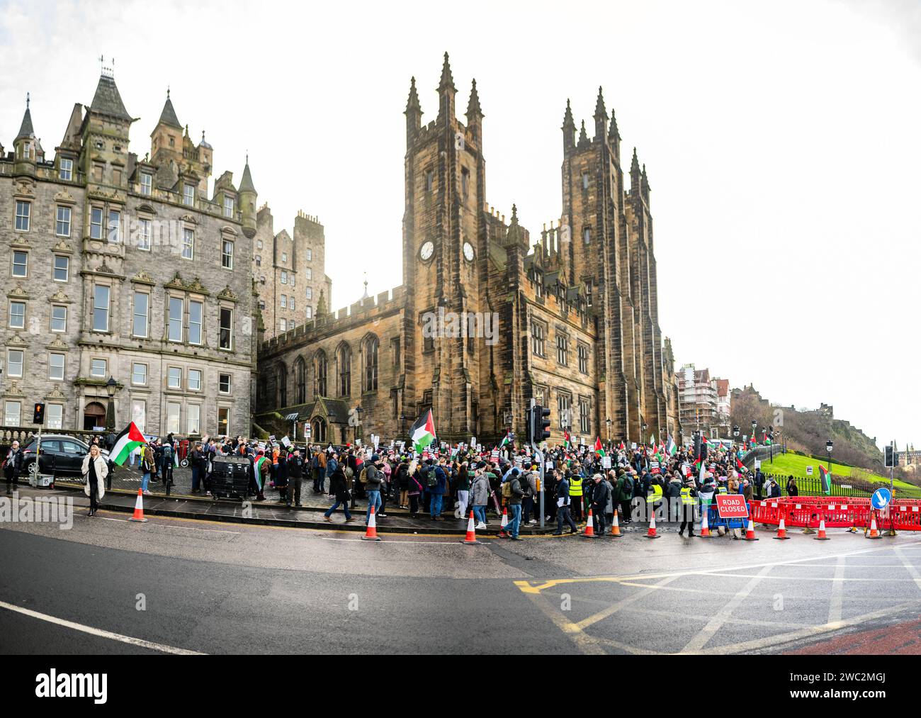 Edinburgh, Scotland. Sat 13 January 2024. Protesters gather at The ...