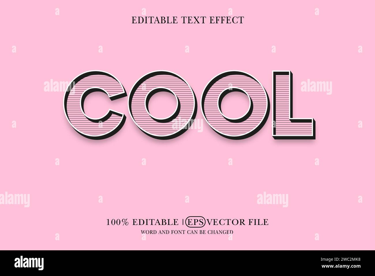 Cool title background Editable text effect, 3d text template Stock Vector Image & Art - Alamy