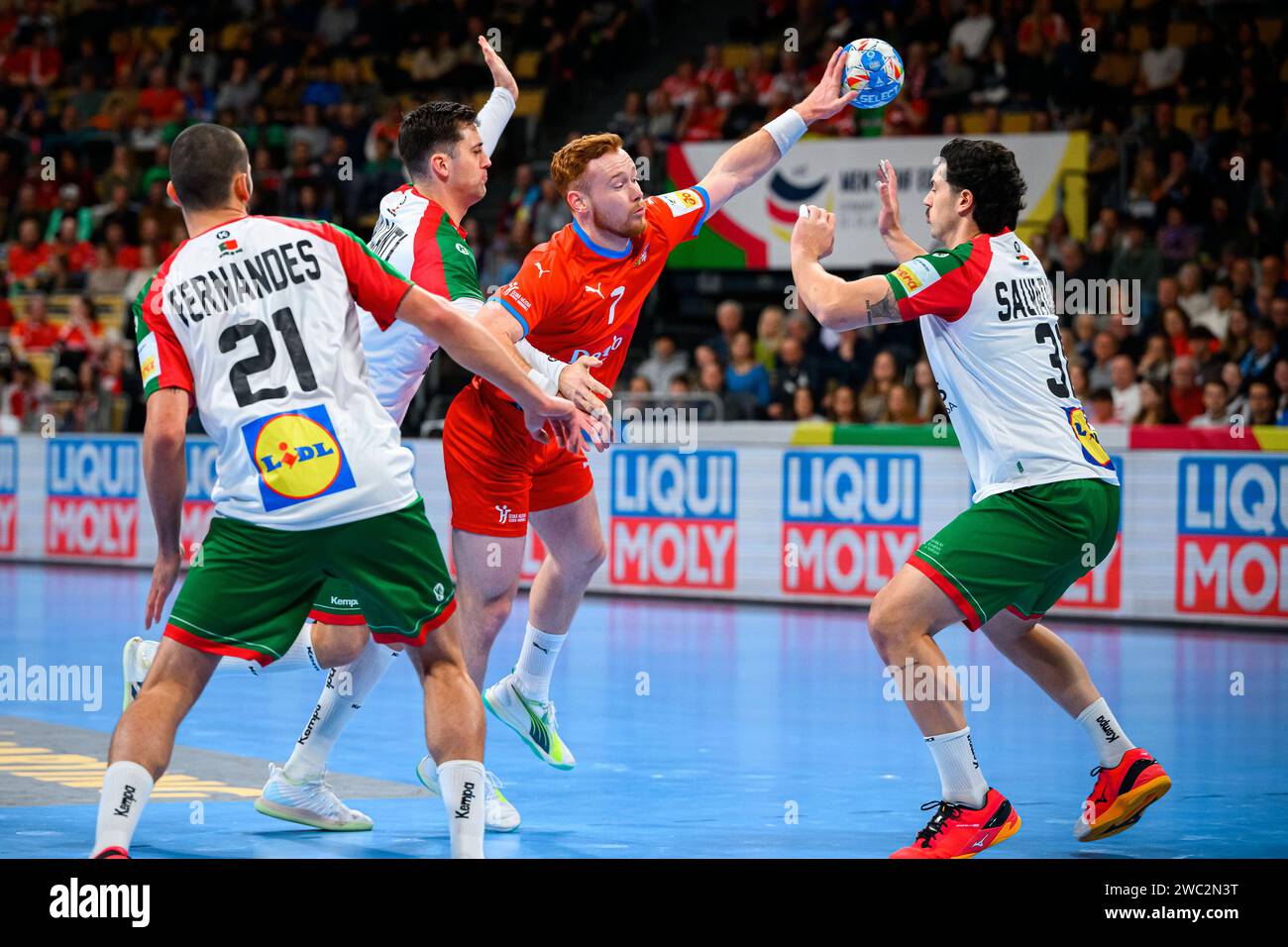 Munich, Germany. 13th Jan, 2024. Handball: European Championship, Czech ...
