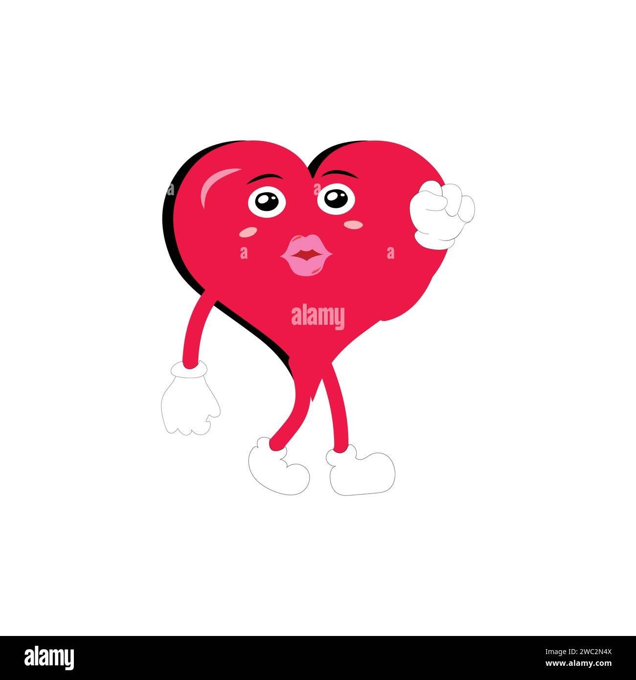 Love heart cartoon with many expressions. different love heart activity ...