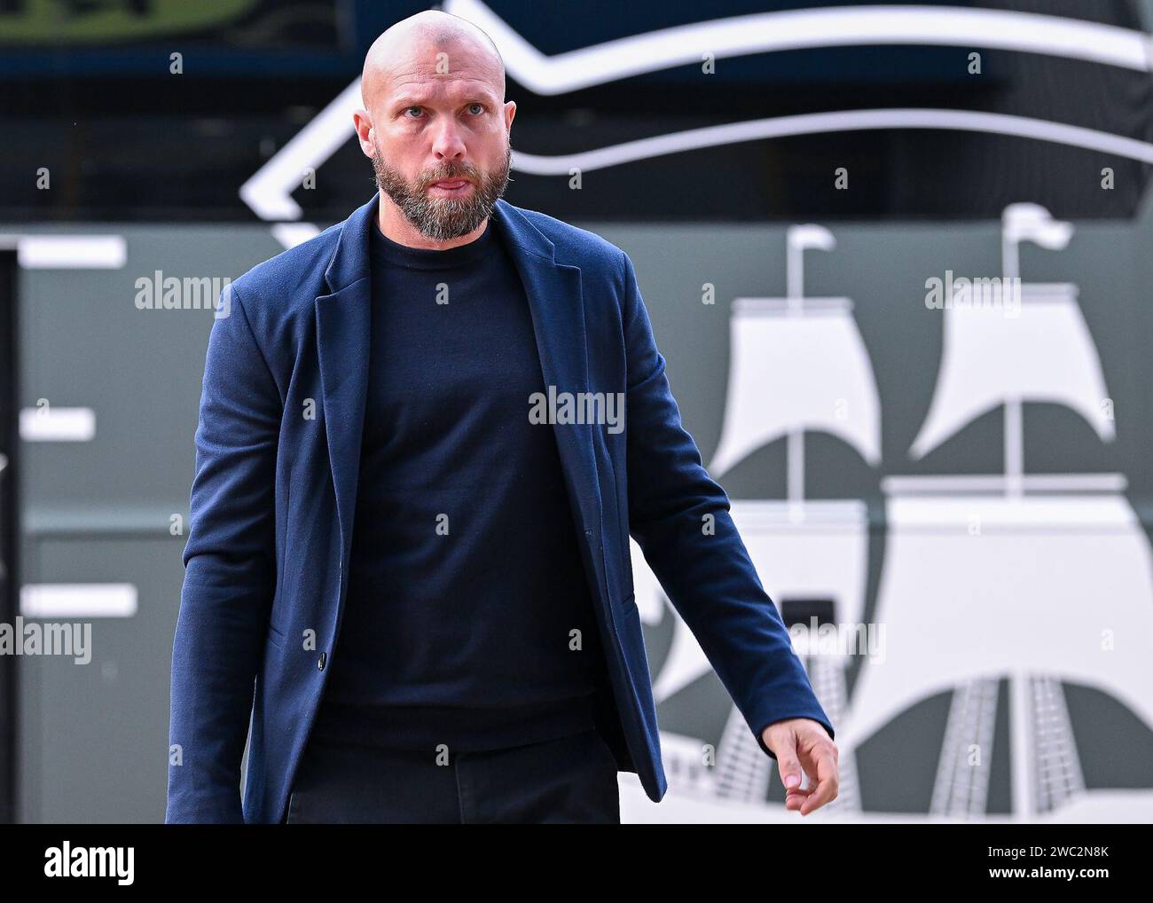 Manager of Plymouth Argyle Ian Foster arrives during the Sky Bet ...