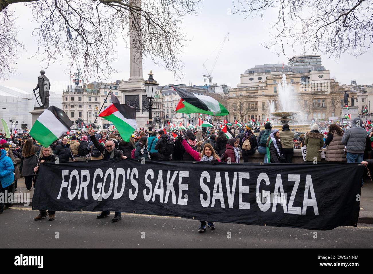 London / UK. 13 JAN 2024. Central London was brought to a standstill ...