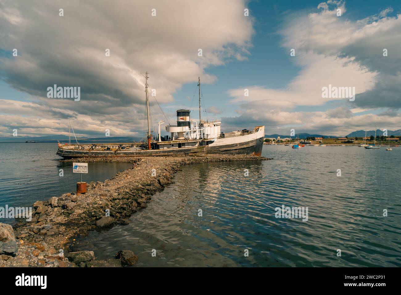 Decommissioned Saint Christopher Old Ship in Ushuaia City Harbour ...