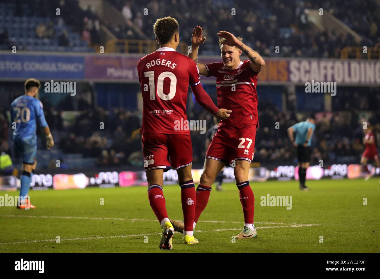 Middlesbrough's Morgan Rogers celebrates their side's third goal with ...