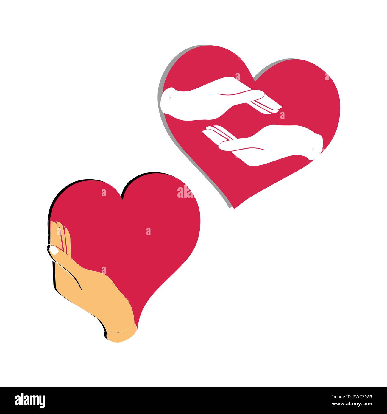 Self hug cartoon girl hi-res stock photography and images - Alamy