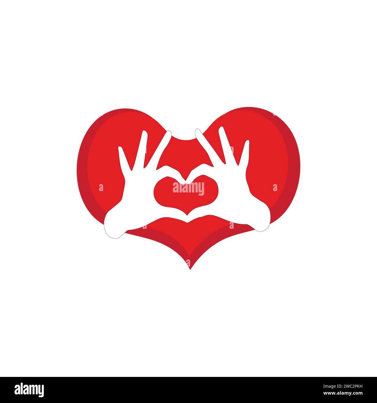 Self hugging line icon, Love yourself, cute cartoon heart character hug ...