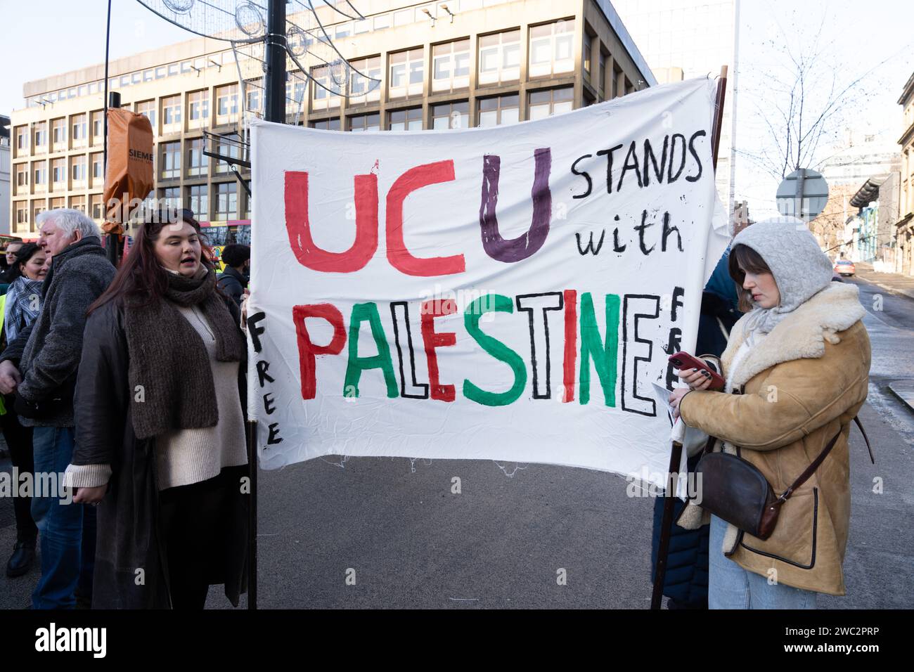 Glasgow, Scotland, UK. 13th Jan, 2024. Protest outside Glasgow City ...