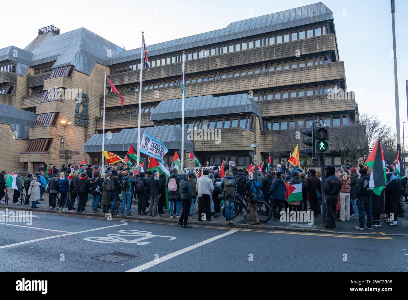 Glasgow, Scotland, UK. 13th Jan, 2024. Protest outside Glasgow City ...