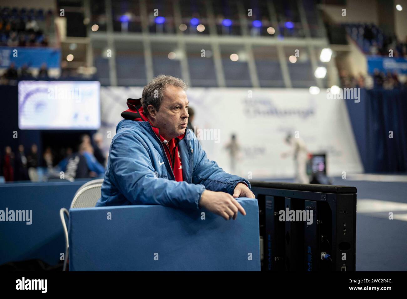 Paris, France. 13th Jan, 2024. Fencing Match (FOIL): US coach MASSIALAS ...