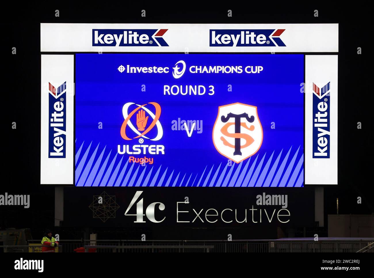 A view of the big screen before the Investec Champions Cup match at the ...