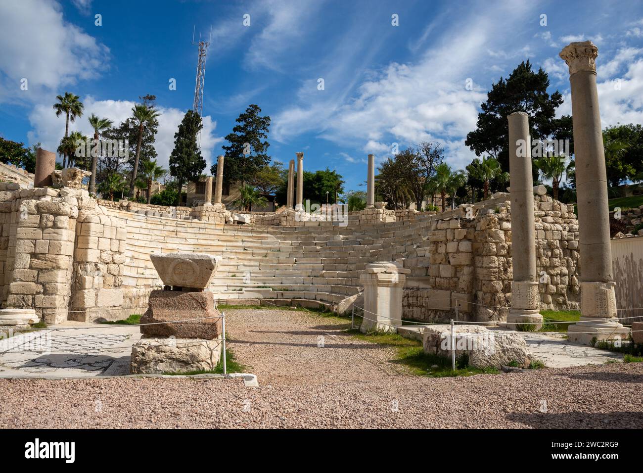 The Roman amphitheater of Alexandria that was discovered in 1960 Stock ...