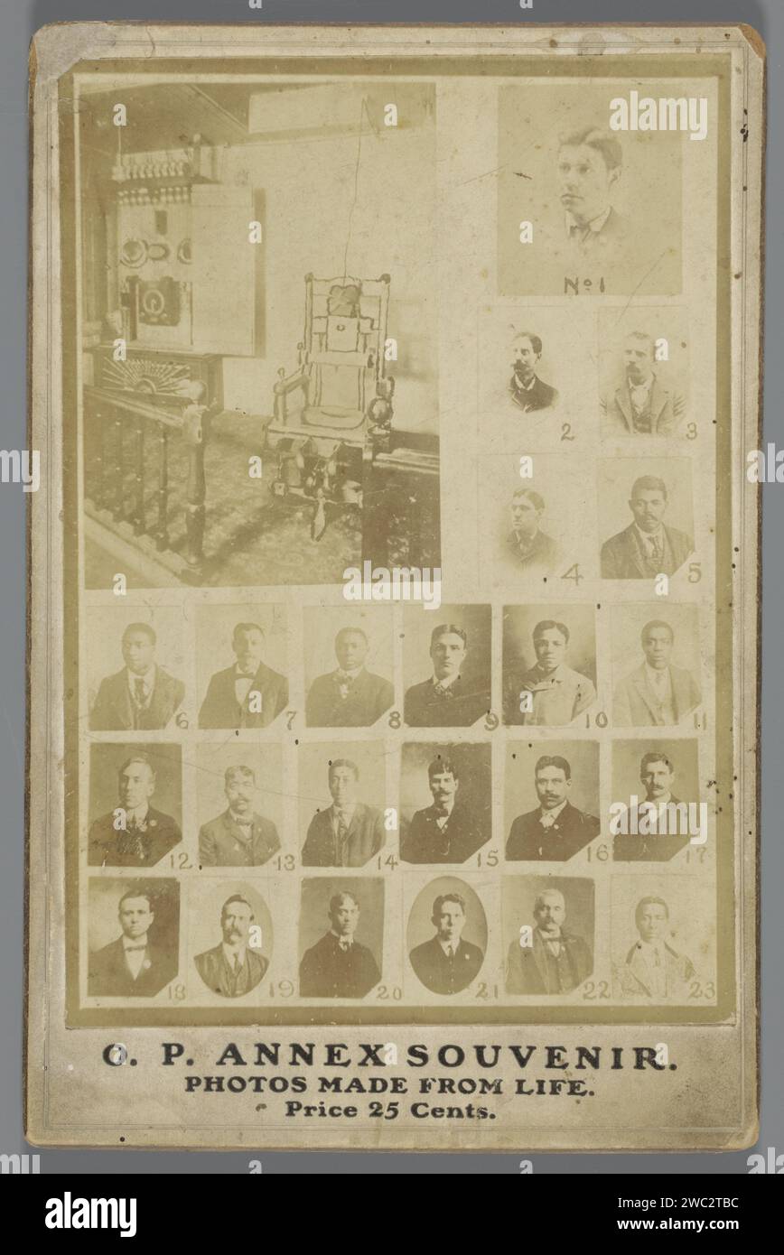Electric chair and portraits of 23 then executed criminals, Ohio, Ohio ...