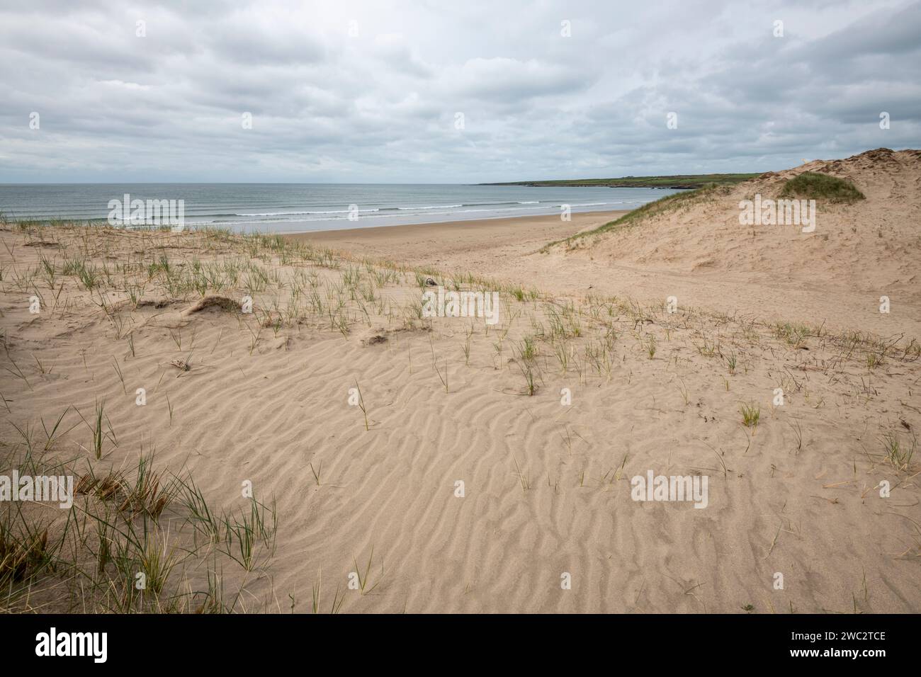 Sand dunes at Aberffraw beach on the west coast of Anglesey, North ...