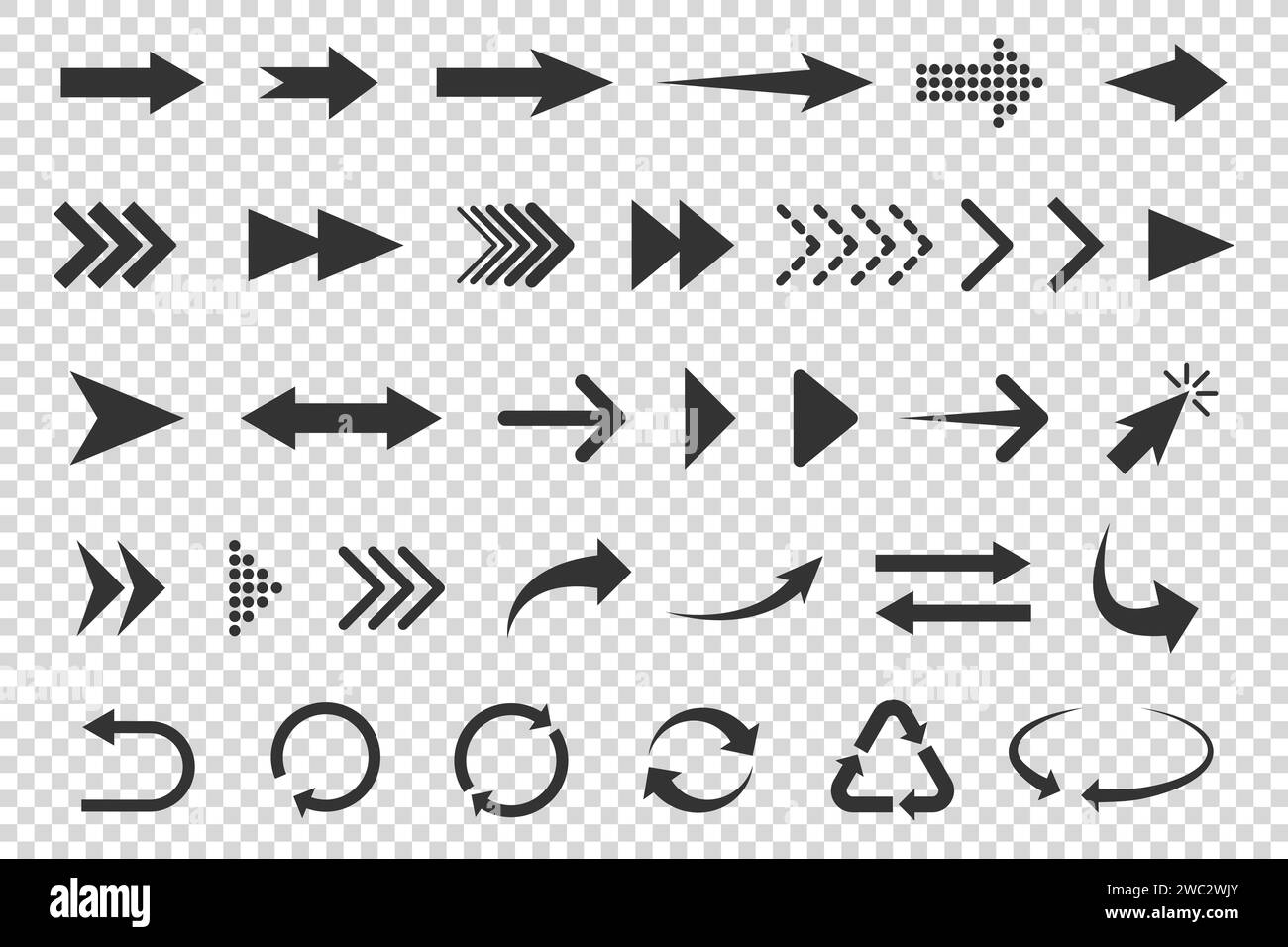 Set of vector flat icons arrows isolated Stock Vector Image & Art - Alamy