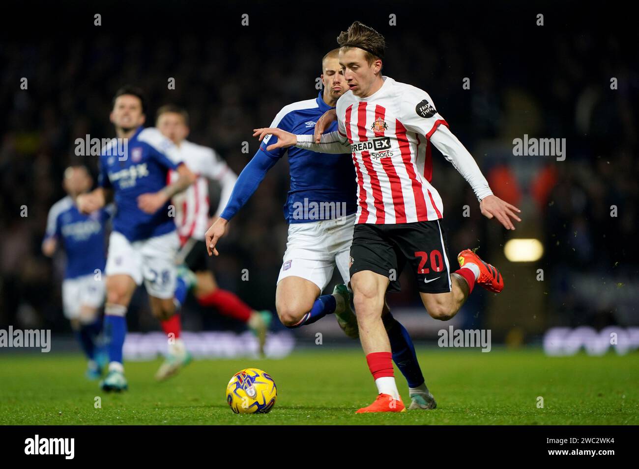 Ipswich Town's Harrison Clarke (left) and Sunderland's Jack Clarke ...