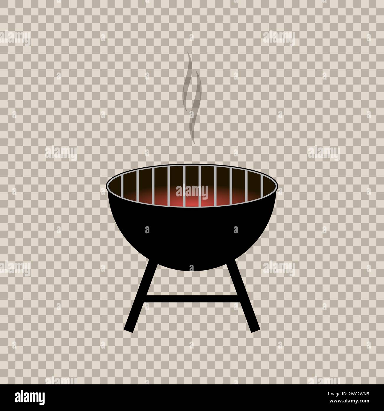 BBQ grill icons. Barbecue with smoke Stock Vector Image & Art - Alamy