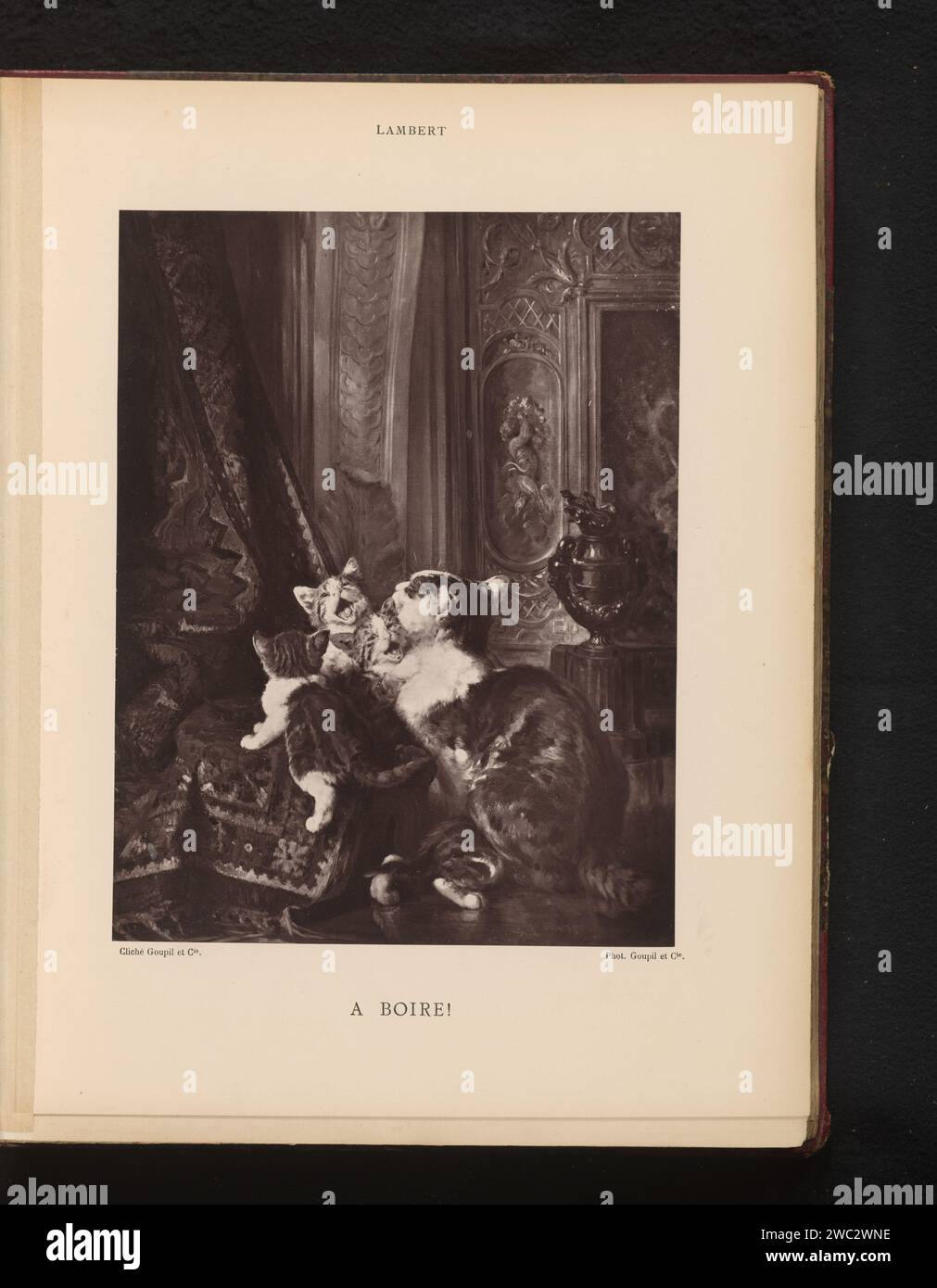 Photo production of the painting 'à Boire!' by Eugène Lambert, Goupil ...
