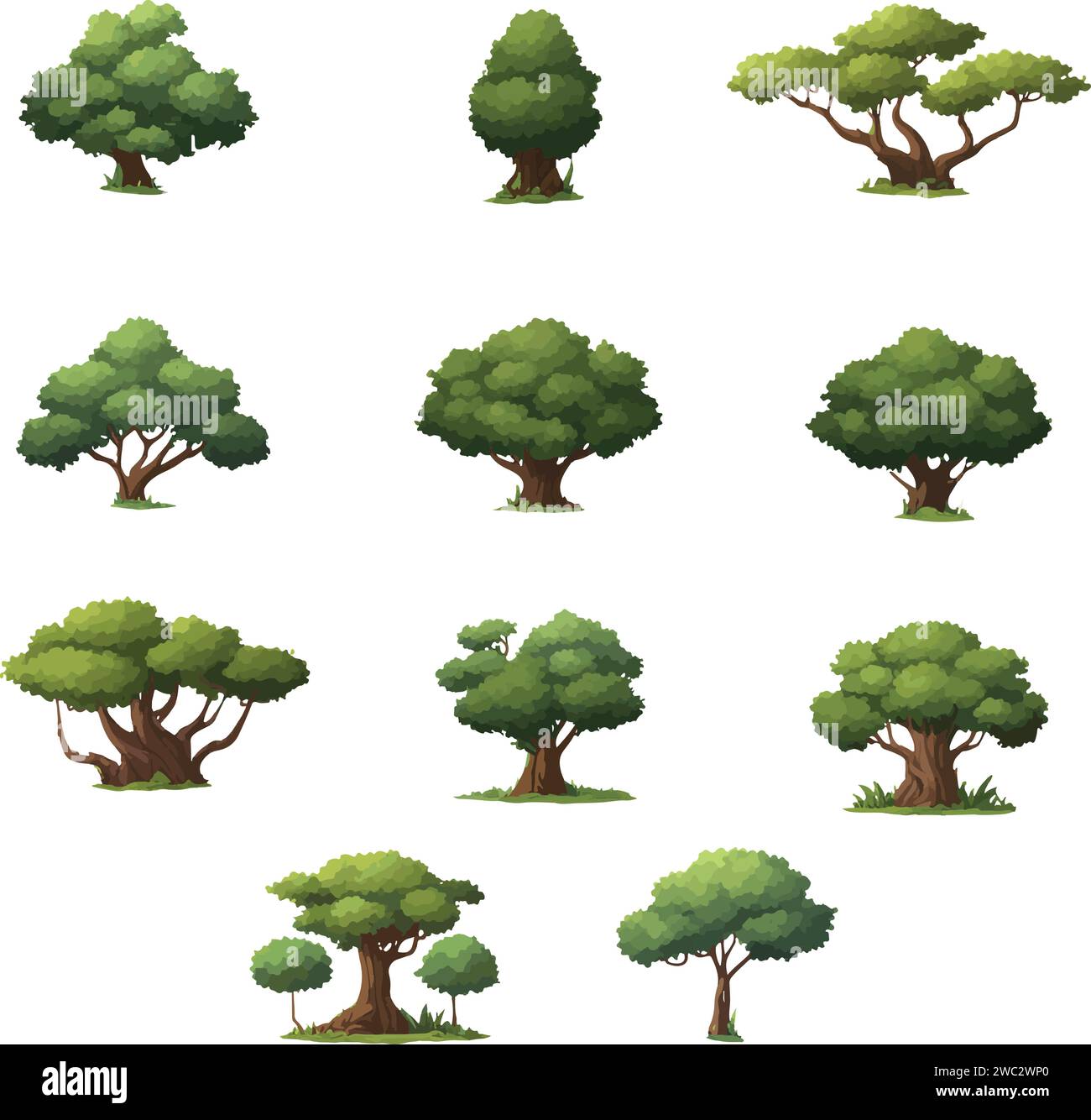Awesome and lovely trees for tale book vector set Stock Vector Image ...