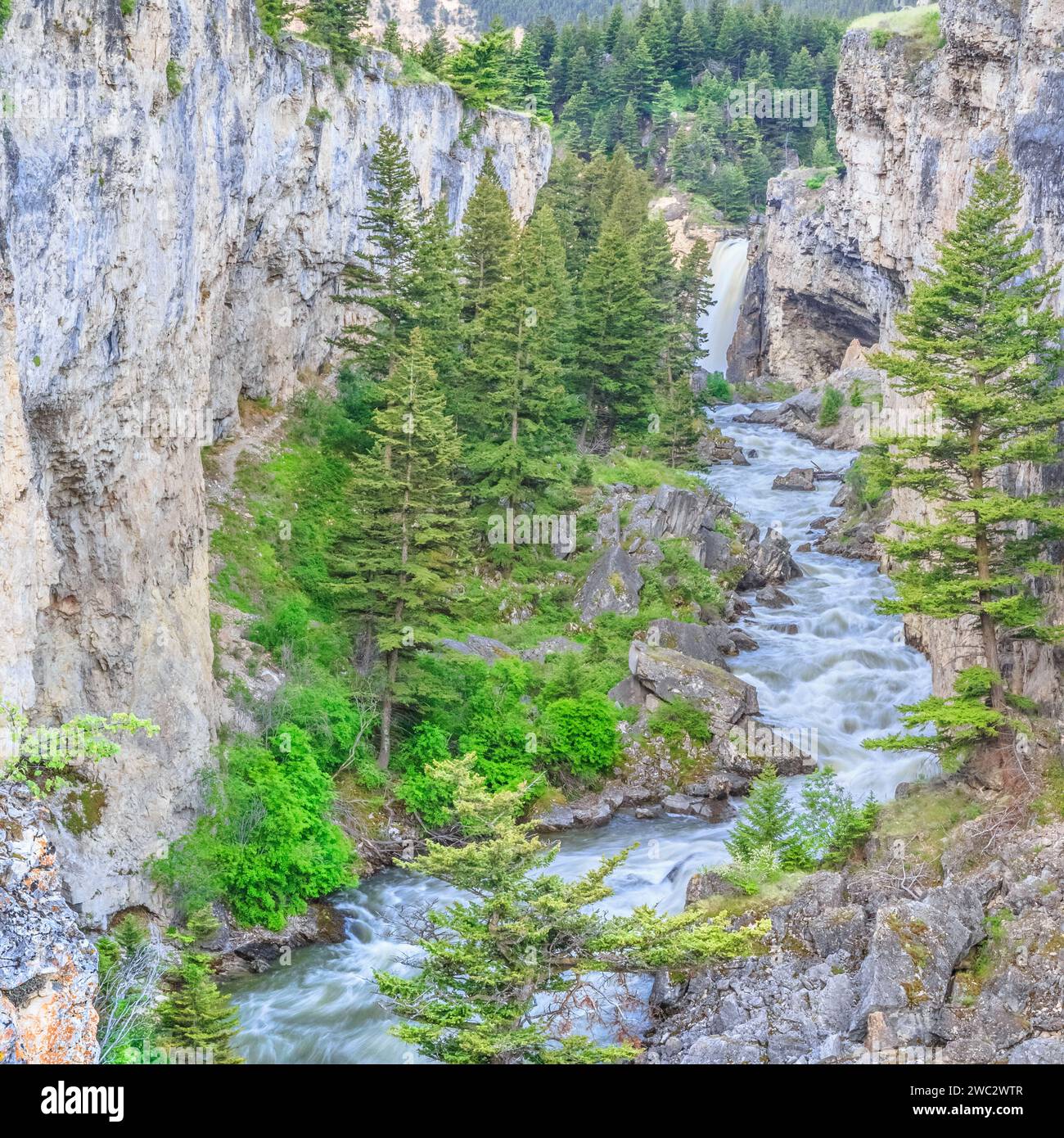 boulder river falls and canyon at natural bridge and falls recreation ...