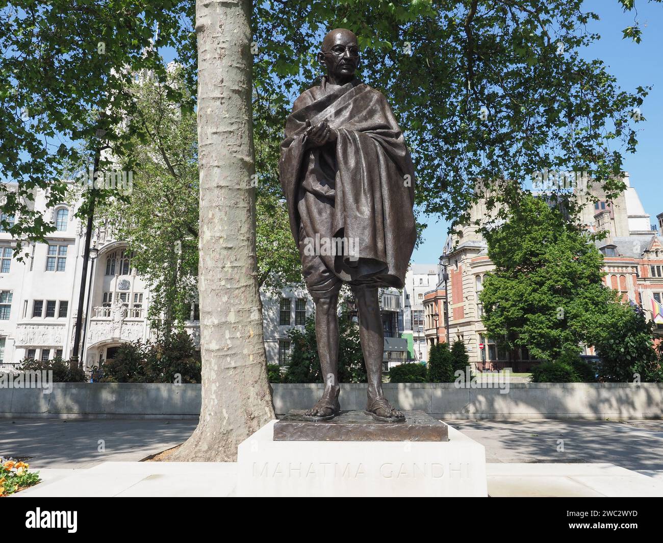 LONDON, UK - JUNE 08, 2023: Statue Of Mahatma Gandhi In Parliament ...